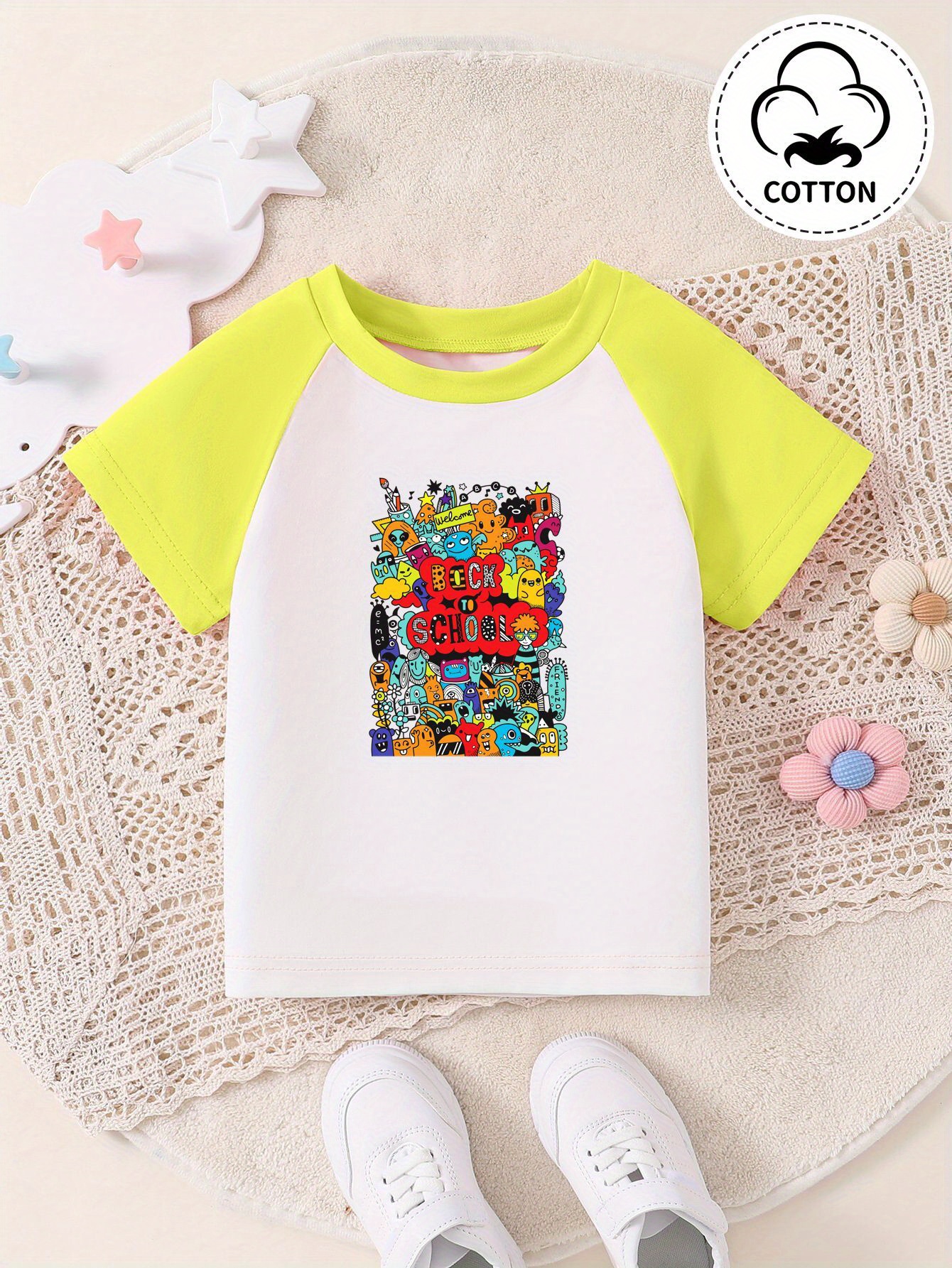 Back School Colorful Cartoon Monsters Graphic Print Baby - Temu Ireland