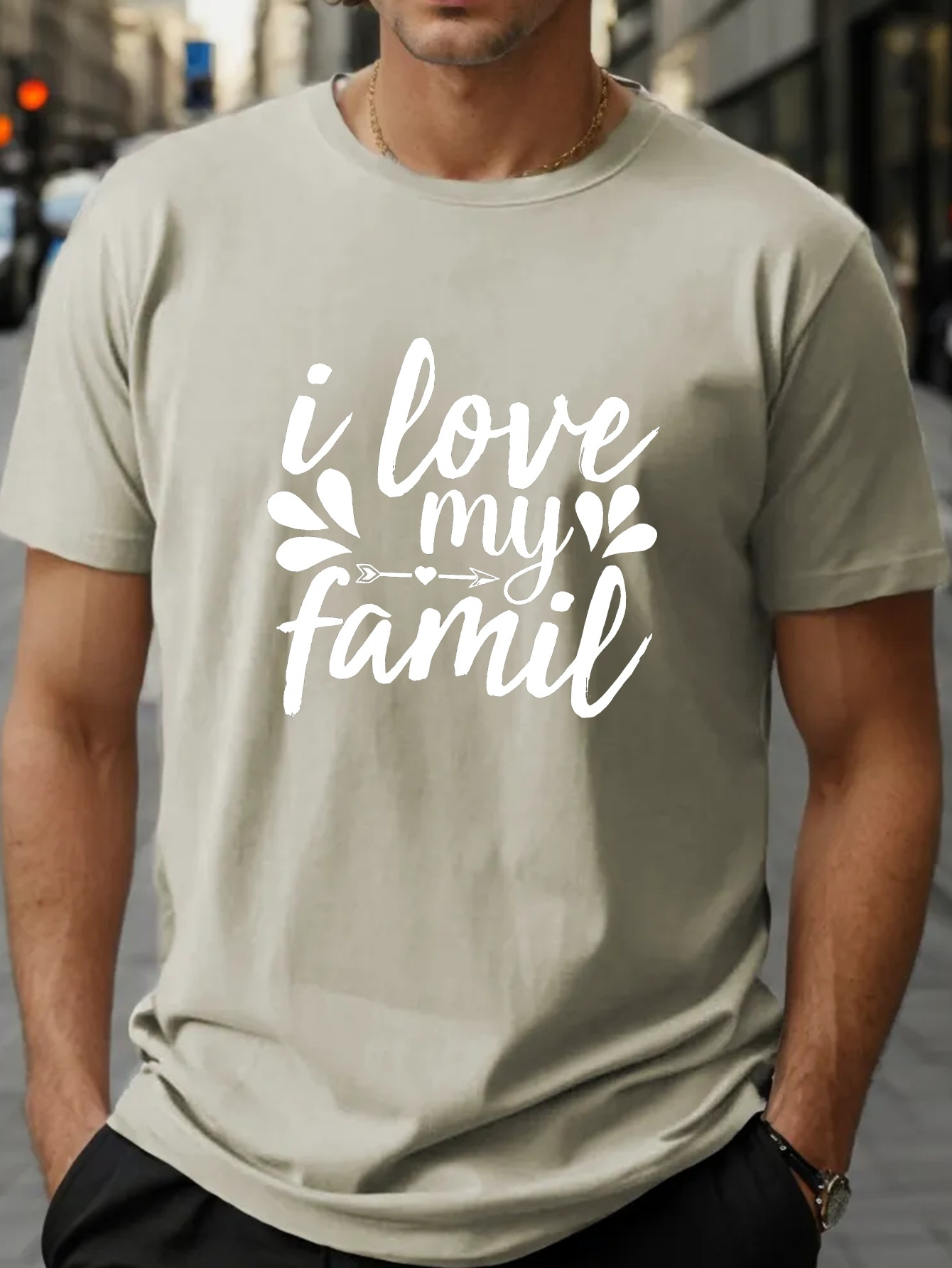Plus Size Men's Short Sleeve T shirt Crew Neck Love Family - Temu New ...