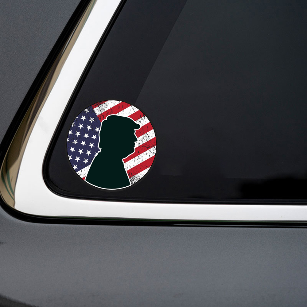 Silhouette Sticker American Flag Subdued Patriotic America Decal ...