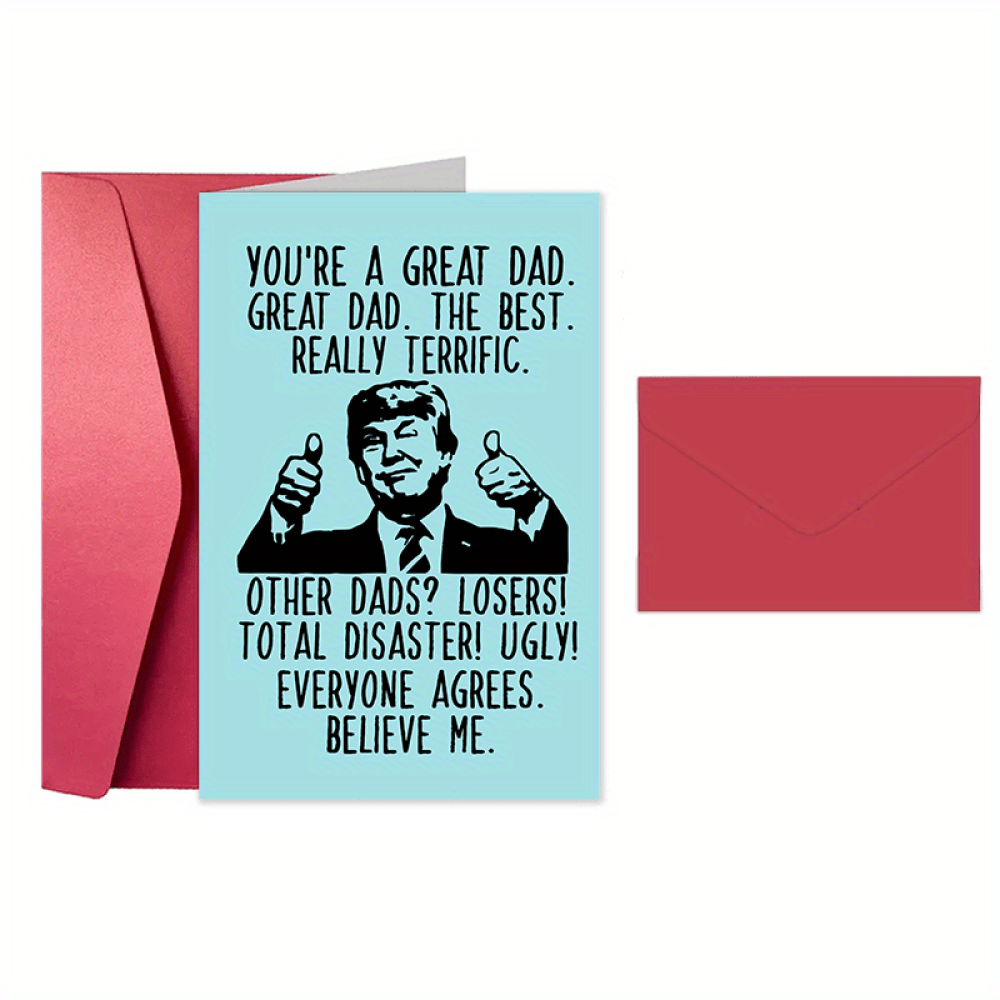 1pc Funny Creative Fathers Day Greeting Card Great Dad Fathers Day ...