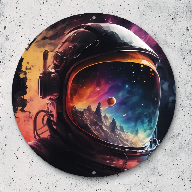 Acrylic Astronaut Space Helmet Vibrant Cosmic Scenery Round - Temu