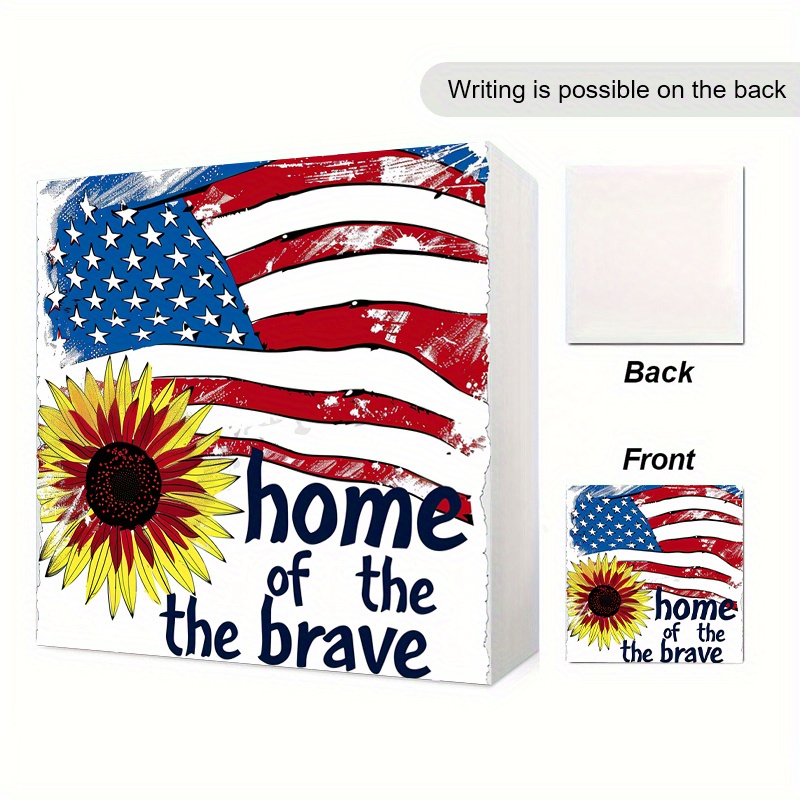 1pc, 4th Of July Patriotic Square Pvc Foam Desktop Decor, Brave ...
