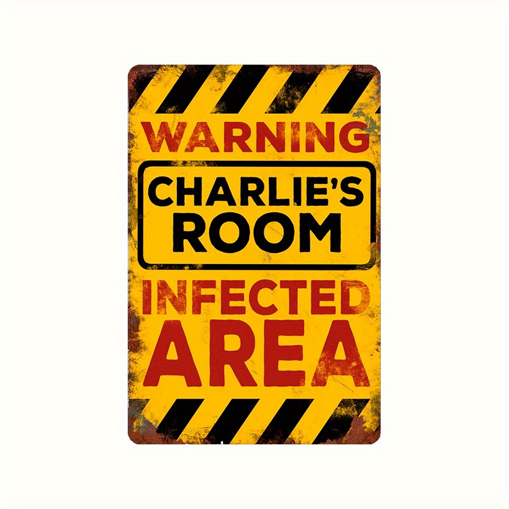 1pc Custom Name Text Personalized Warning Sign Metal Bedroom Caution ...
