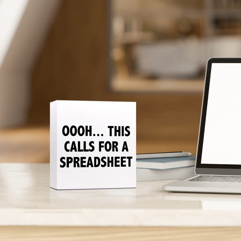 Wooden Decorative Sign Office Desk " Calls A Spreadsheet" - Temu