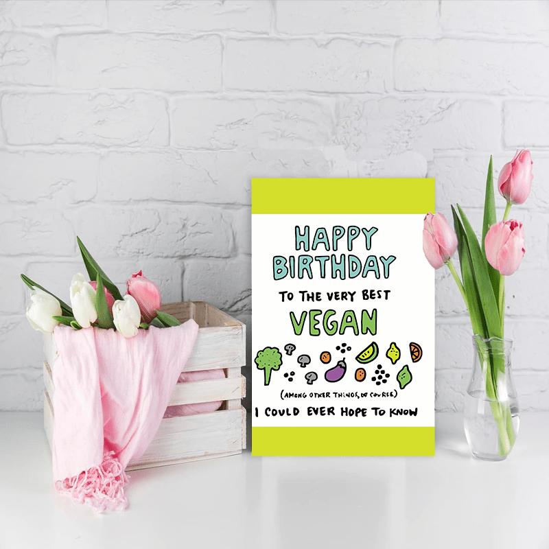 Happy Birthday Card Vegan Birthday Card Cute Birthday Card - Temu