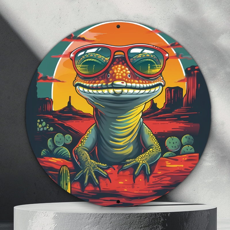 1pc Creative Lizard Sign, 8-inch Round Acrylic Cinco De Mayo Decor Sign ...
