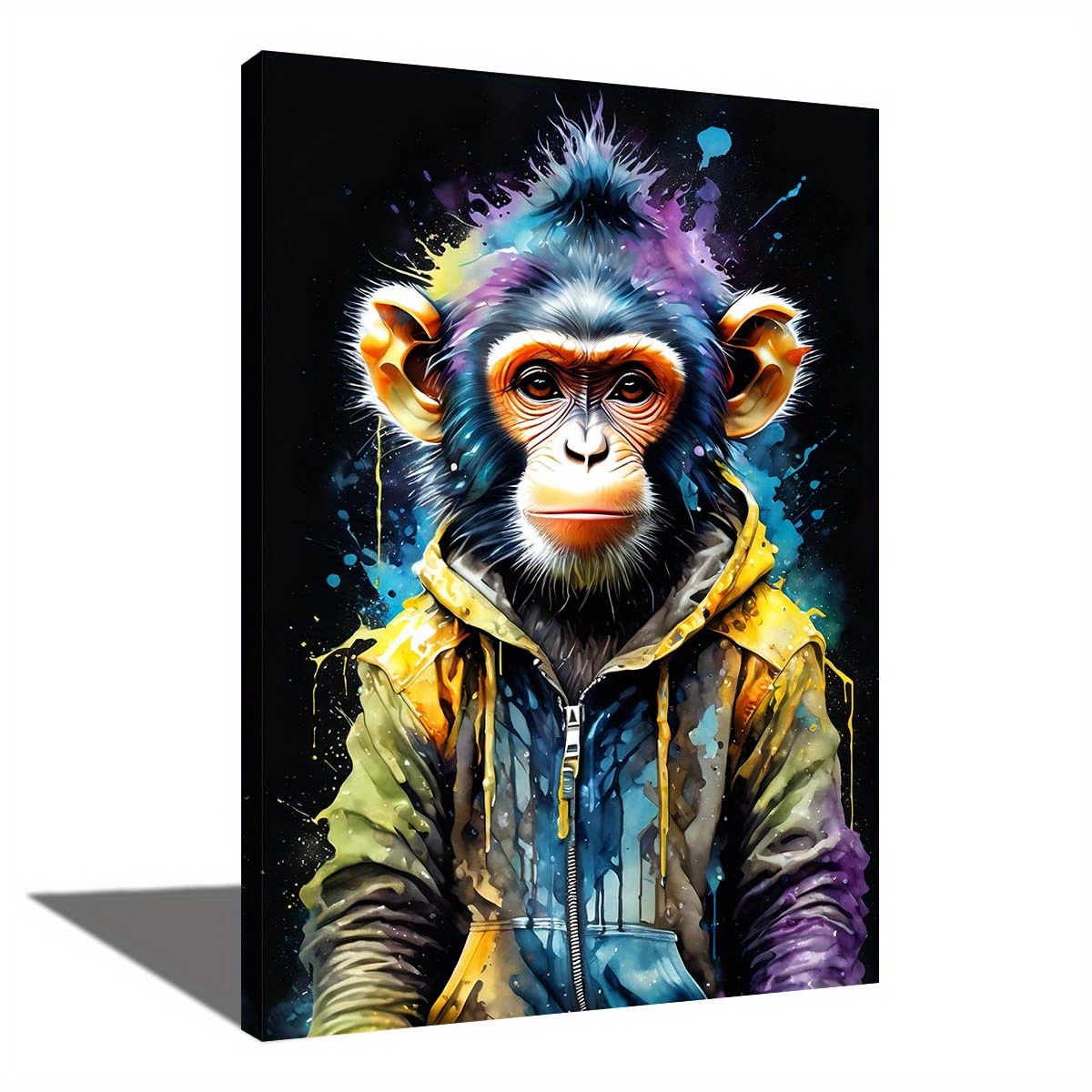 Framed Figure Animal Monkey In Hip Hop Style Costume - Temu