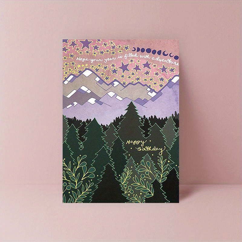 Greeting Card Picture Consists Several Tall Pine Trees - Temu