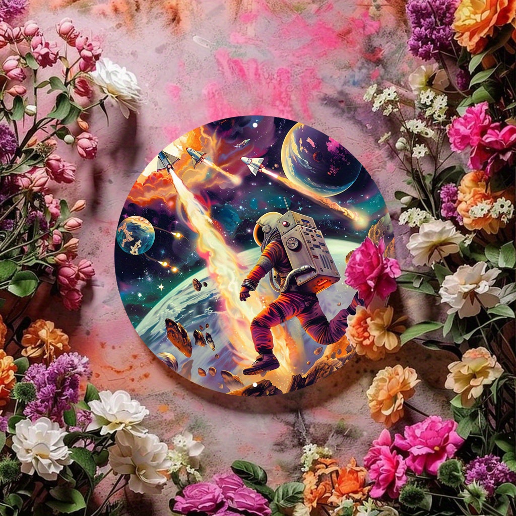 Space themed Round Aluminum Wall Cut Birthdays Bachelor - Temu