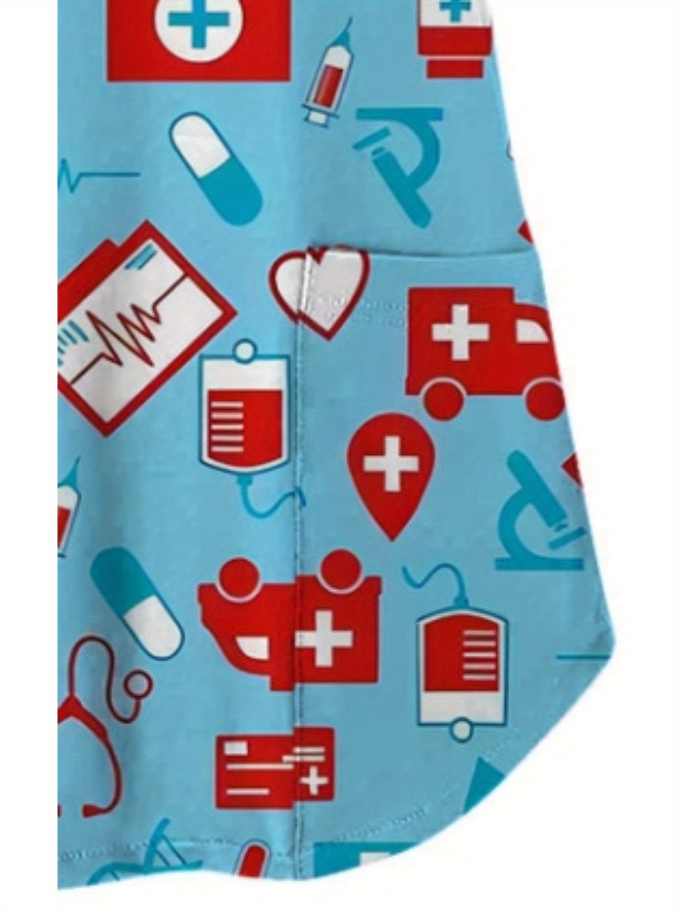 Graphic Print Scrub Top Comfortable Functional Health Care - Temu Armenia