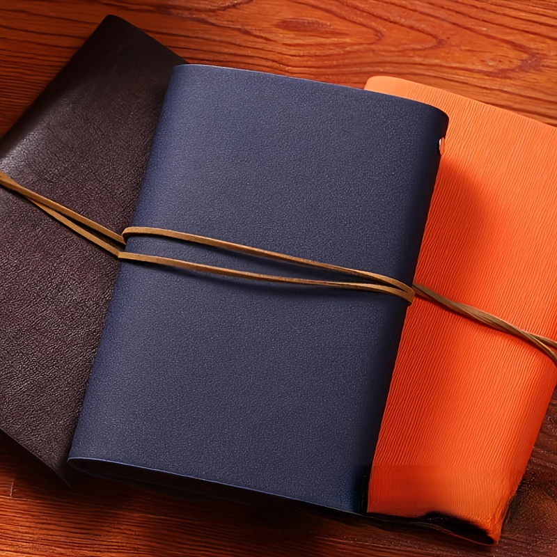 vintage leaf leather spiral bound notebook set tie closure - Temu