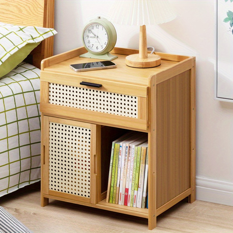 Bamboo File Storage Cabinet With Drawers - Bedroom Nightstand And ...