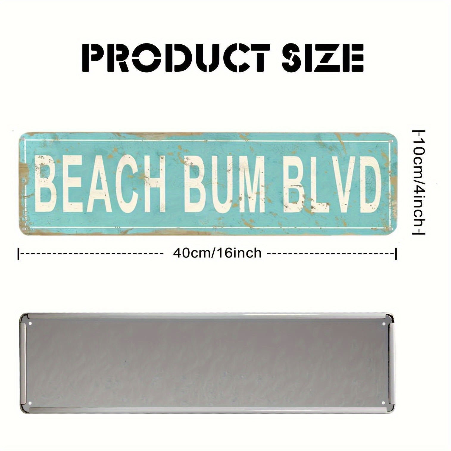 1pc Metal Tin Sign Beach Bum Blvd Rustic Decor For Lake Beach House ...