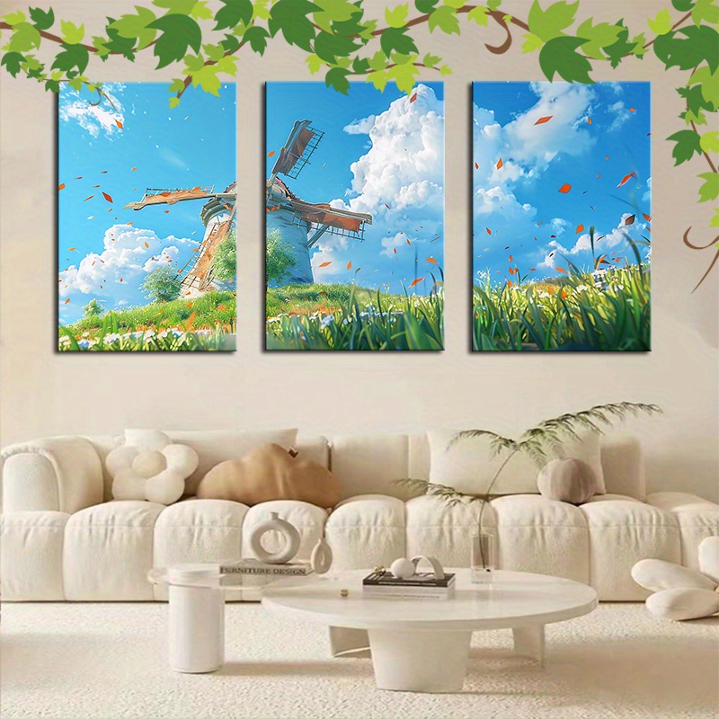 Framed Canvas Wall Art Ready Hang A Windmill (4) - Temu