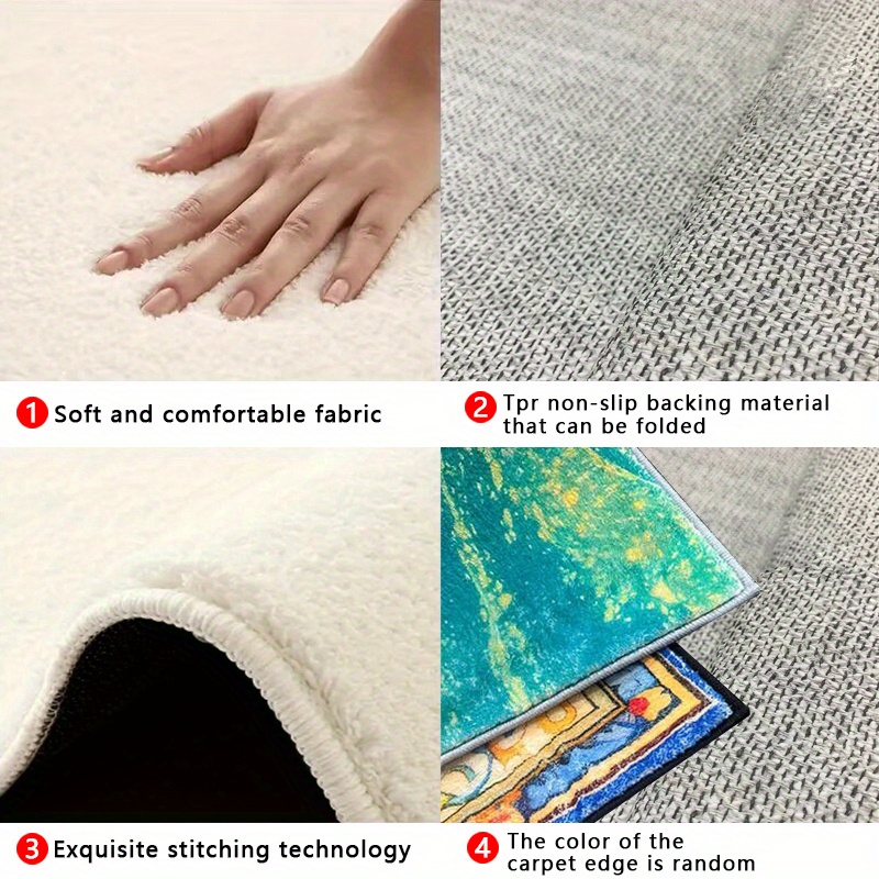 Luxury Vintage Floral Pattern Area Rug Non slip Soft Tpr - Temu