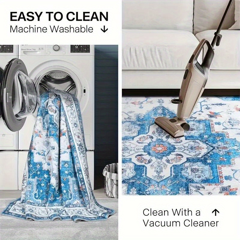 Luxury Vintage Floral Pattern Area Rug Non slip Soft Tpr - Temu