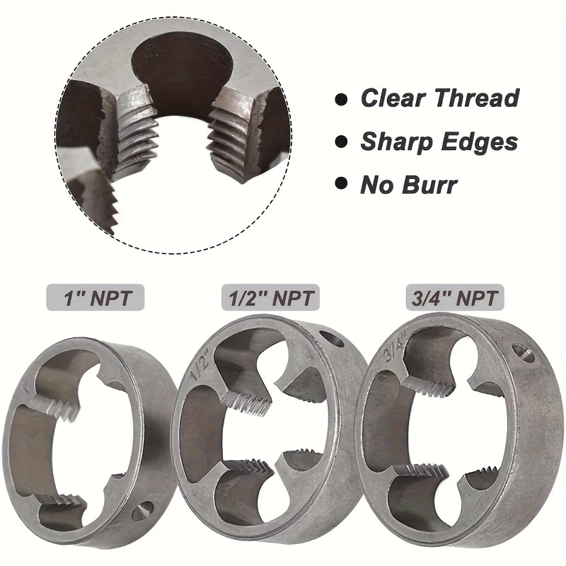 Pvc Threading Tool Kit Manual Pipe Threader 3 Sizes Npt Dies - Temu ...
