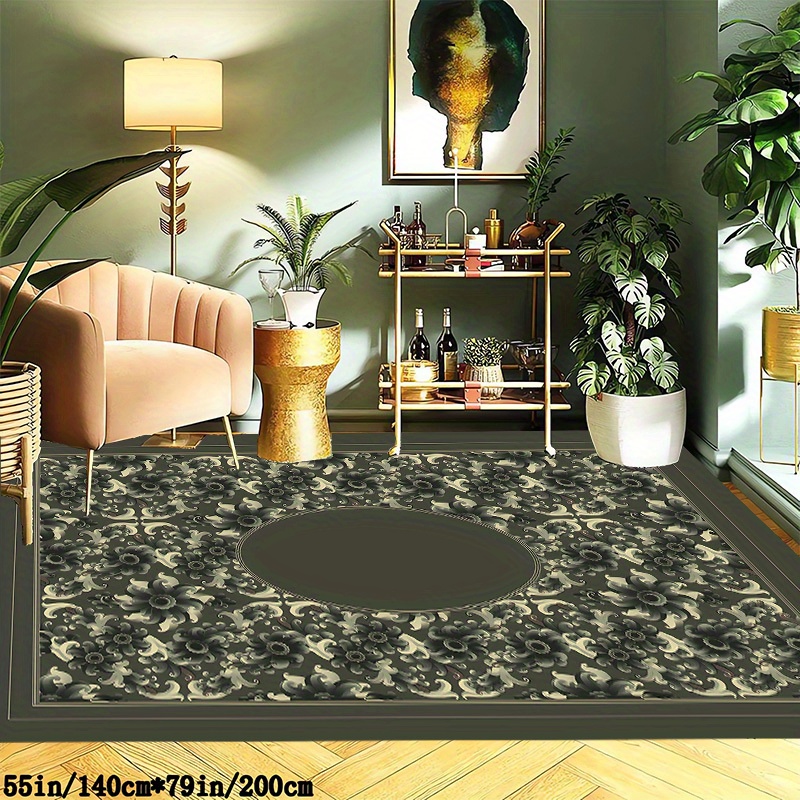 Luxury Vintage Floral Pattern Area Rug Non slip Soft Tpr - Temu
