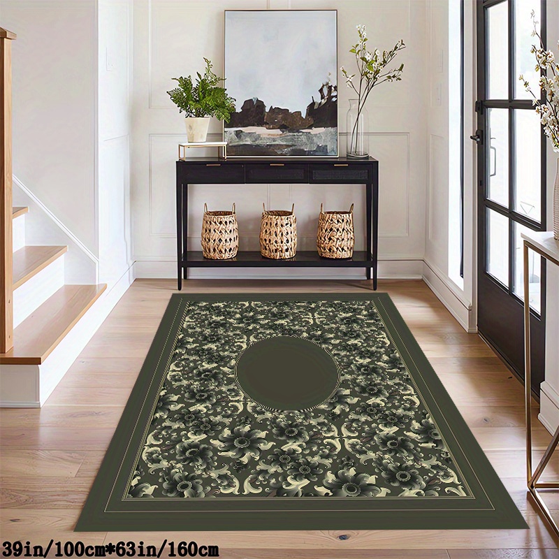Luxury Vintage Floral Pattern Area Rug Non slip Soft Tpr - Temu