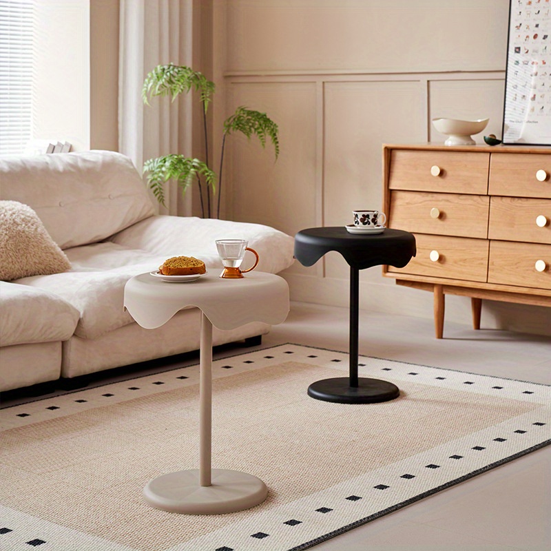 Plastic Coffee Table with Storage Rack Modern Sofa Side Tea Table for Living Room Bedroom Lightweight and Portable End Table
