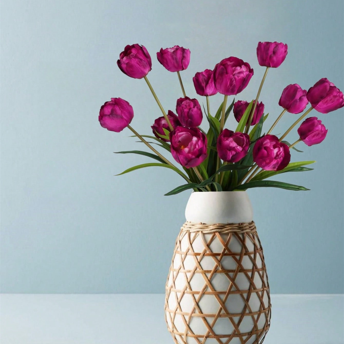 Tulips Artificial Flowers 15 Heads Faux Tulips Silk Tulips - Temu