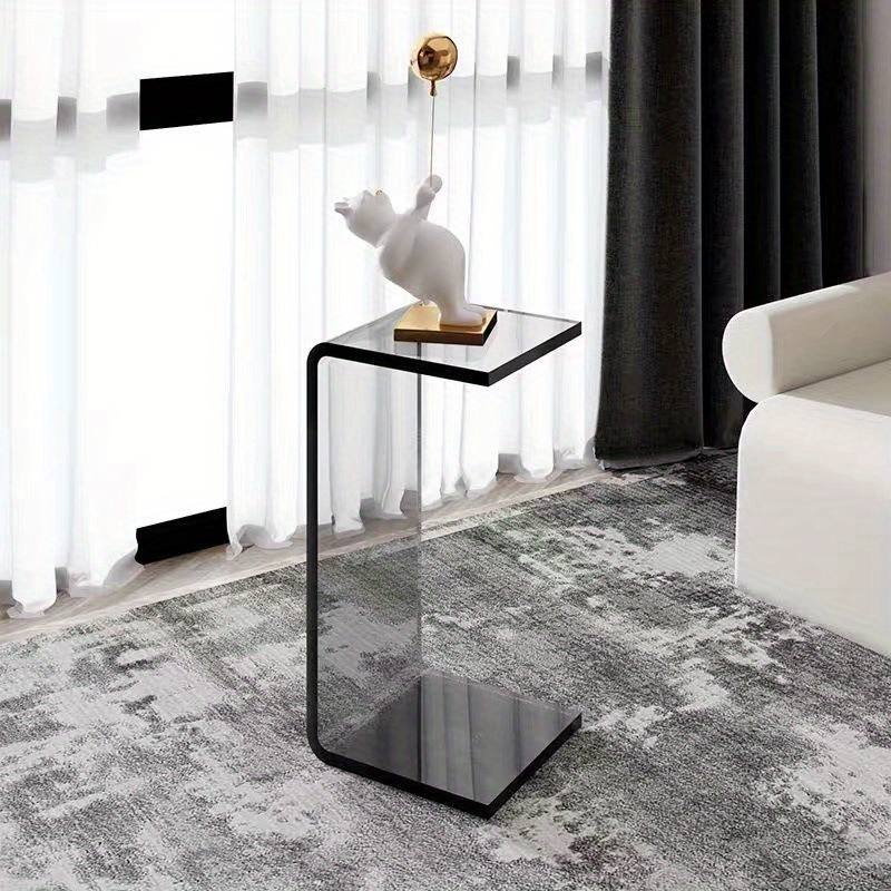 Minimalist Acrylic Side Table Painted Finish Material Modern Colorful End Table for Living Room 1pc