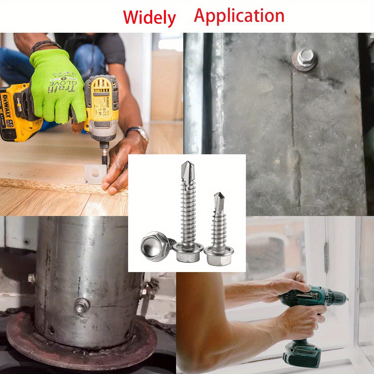 410 Stainless Steel Hex Washer Head Self tapping Tek Screws - Temu