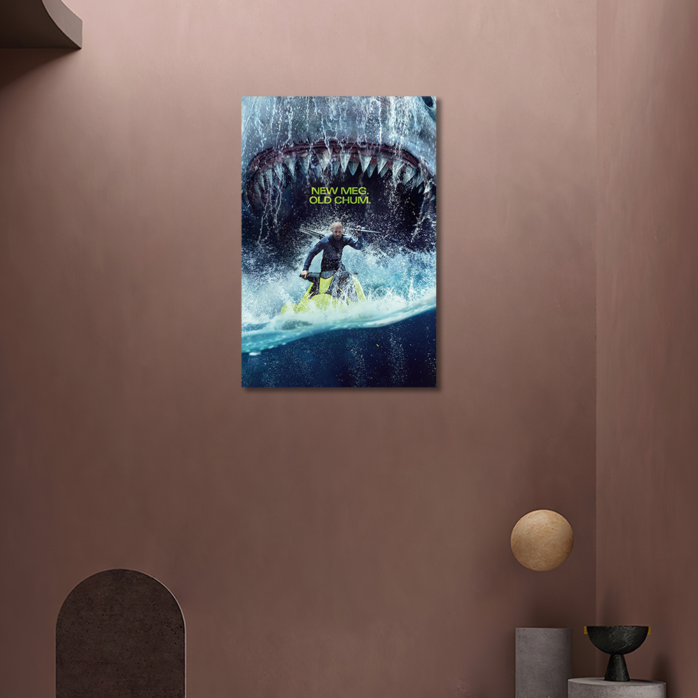 כרזת סרט של Meg Shark ציור אמנות קיר בד עיצוב בית - Temu