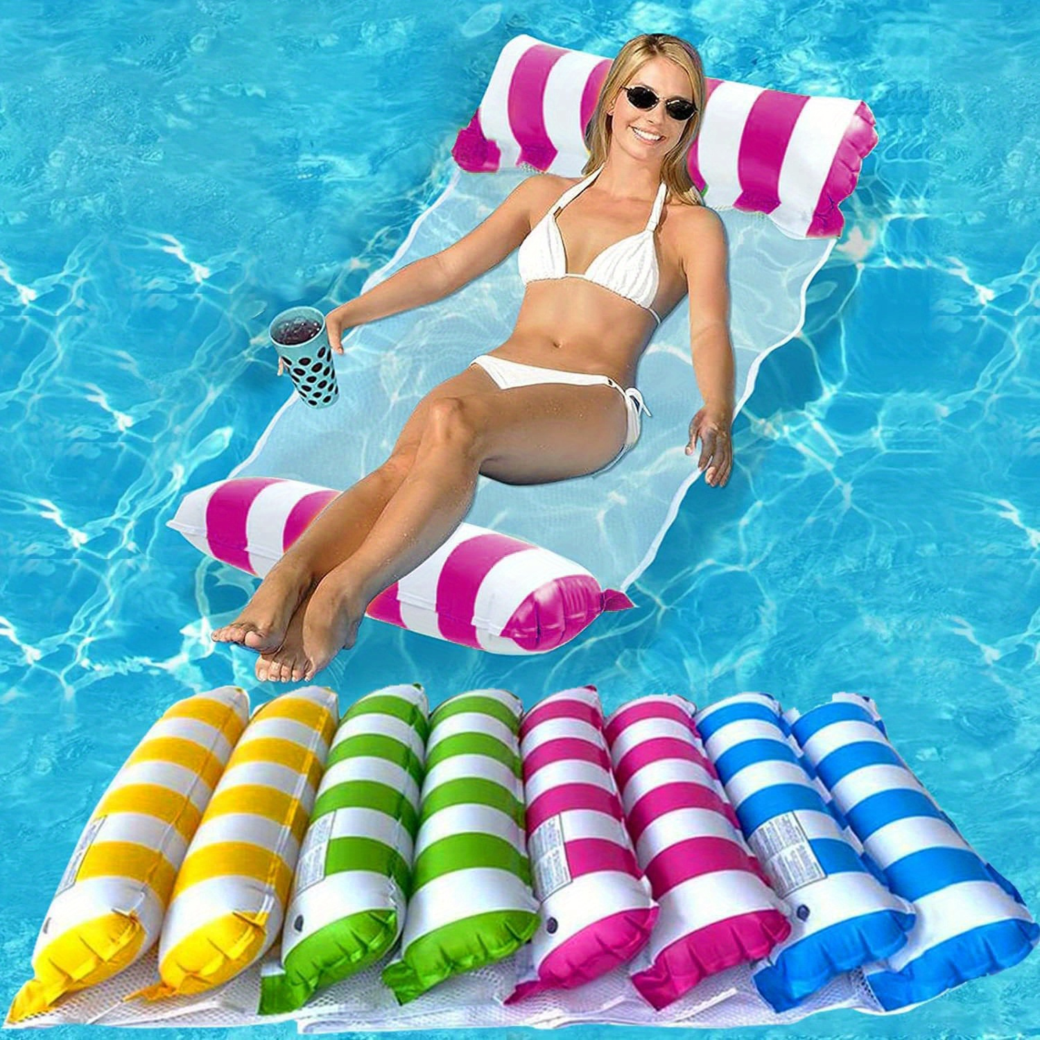 Versatile Pool Hammock Portable Floating Lounge Chair for Travel and Parties PVC Material