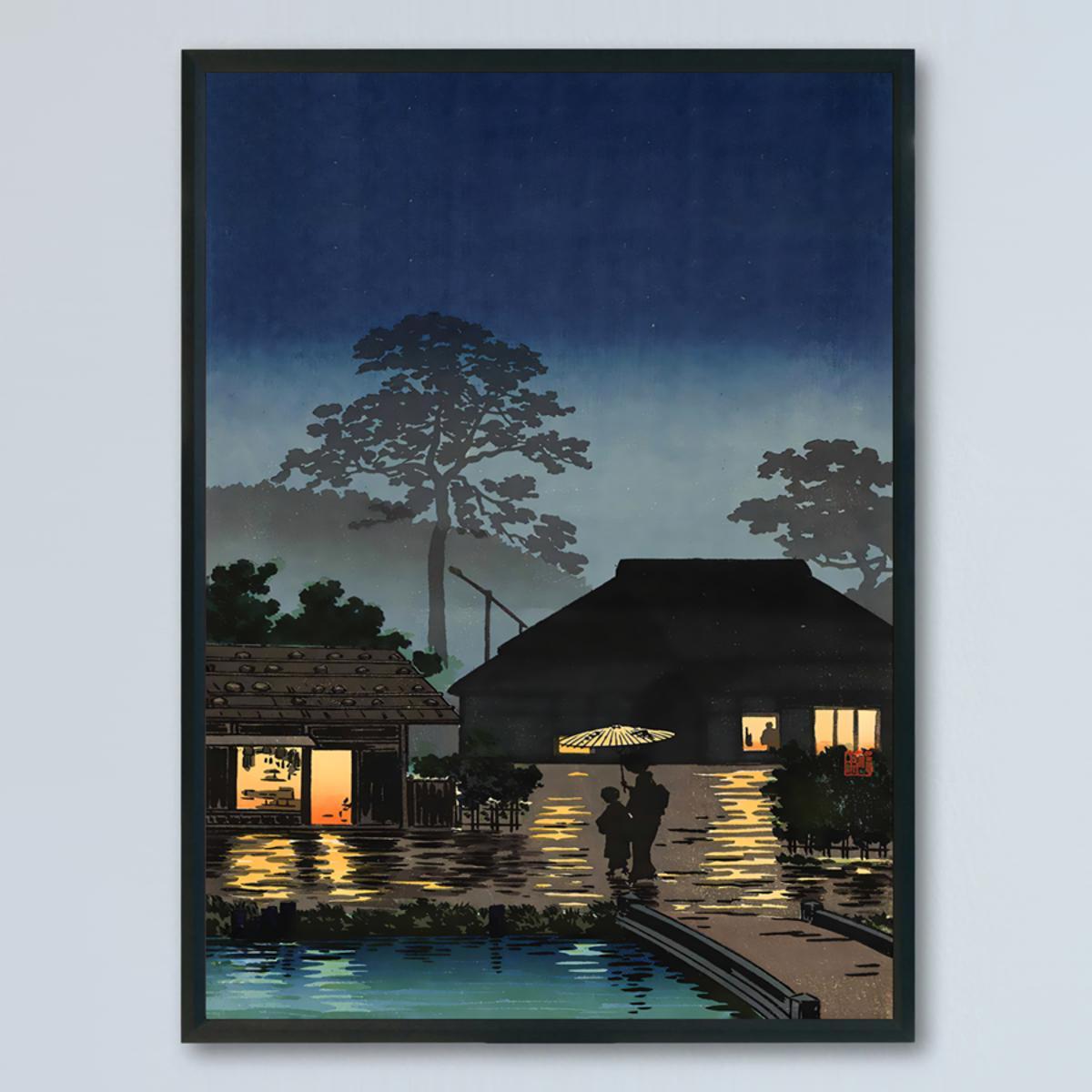 פוסטר קנבס של Tsuchiya Koitsu Long Spell of Rain Ukiyoe ארט - Temu