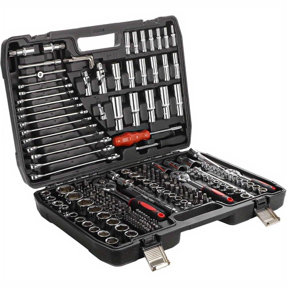 mechanic tool set ratchet wrench sockets spanners bits set Temu United Kingdom