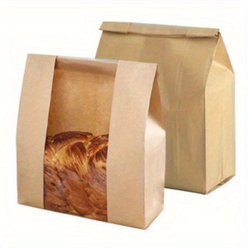 Grease-resistant Kraft Paper Bread Bag With Transparent Window ...