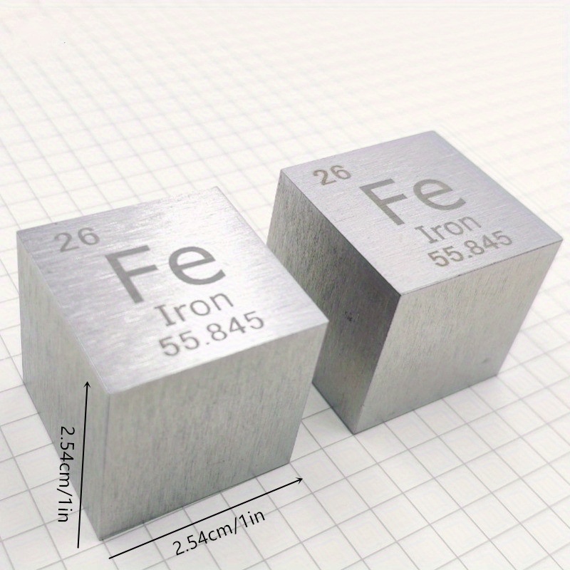 Pure Iron Cube 1-inch - 99.99% Fe Periodic Table Block, Rare Metal ...