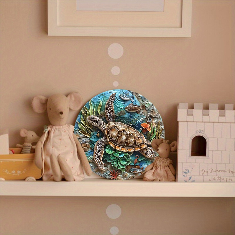 Nautical Charm: Sea Turtles Metal Sign Perfect - Temu