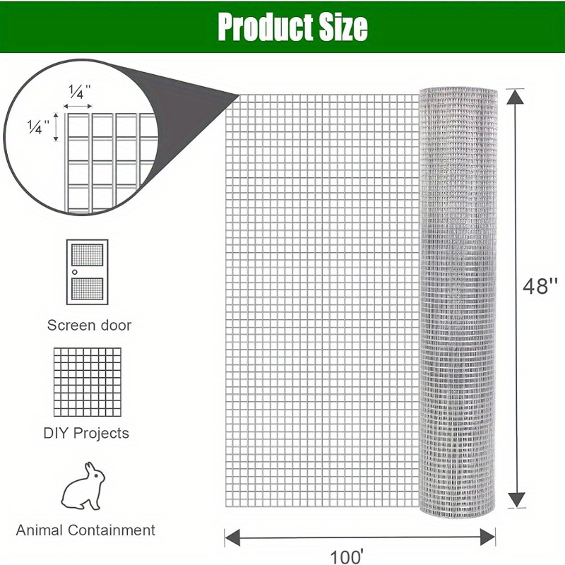 Wire Netting Raised Garden Rabbit Fence Snake Fencing Rodent - Temu