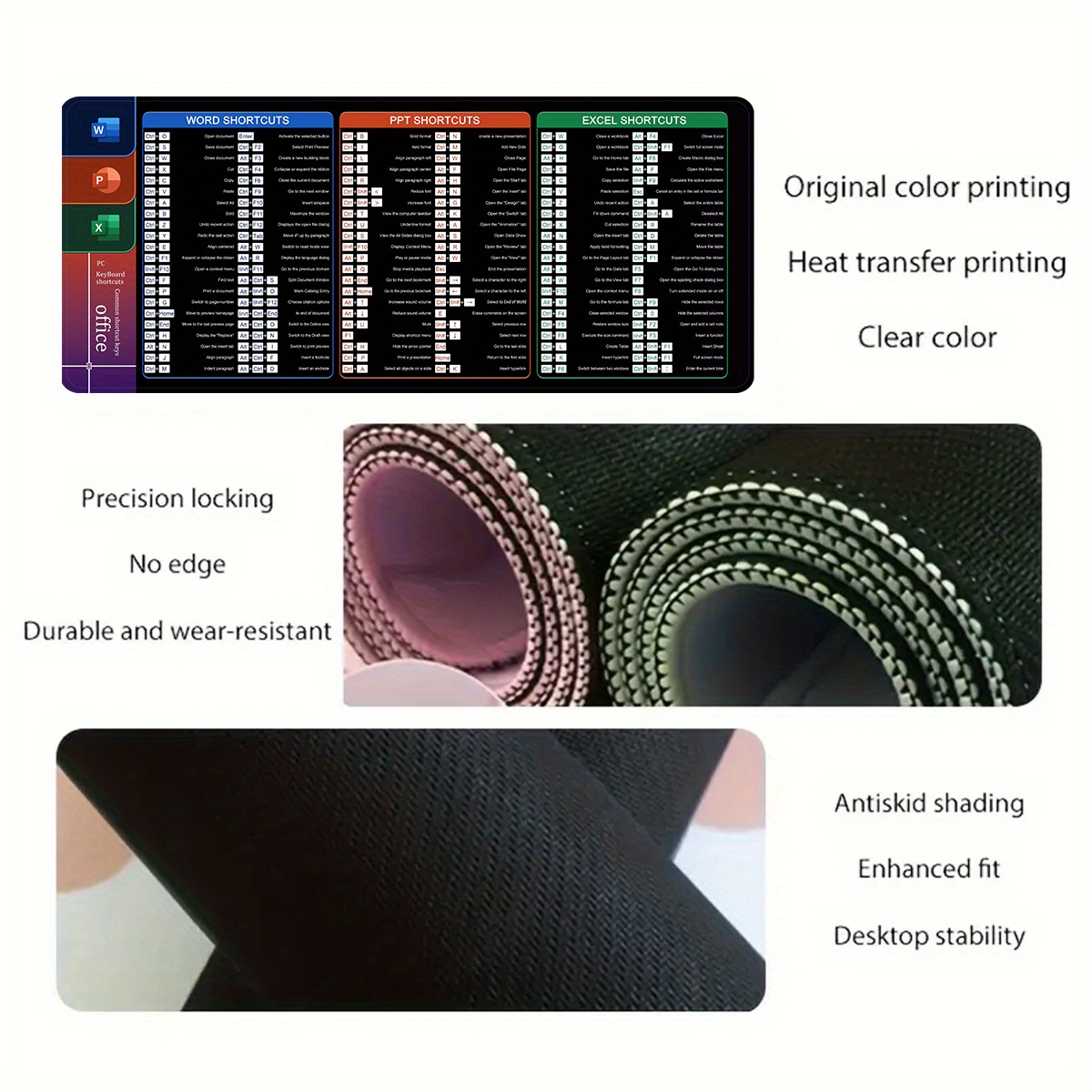 Extra Large Office Software Keyboard Mouse Pad Word Excel - Temu