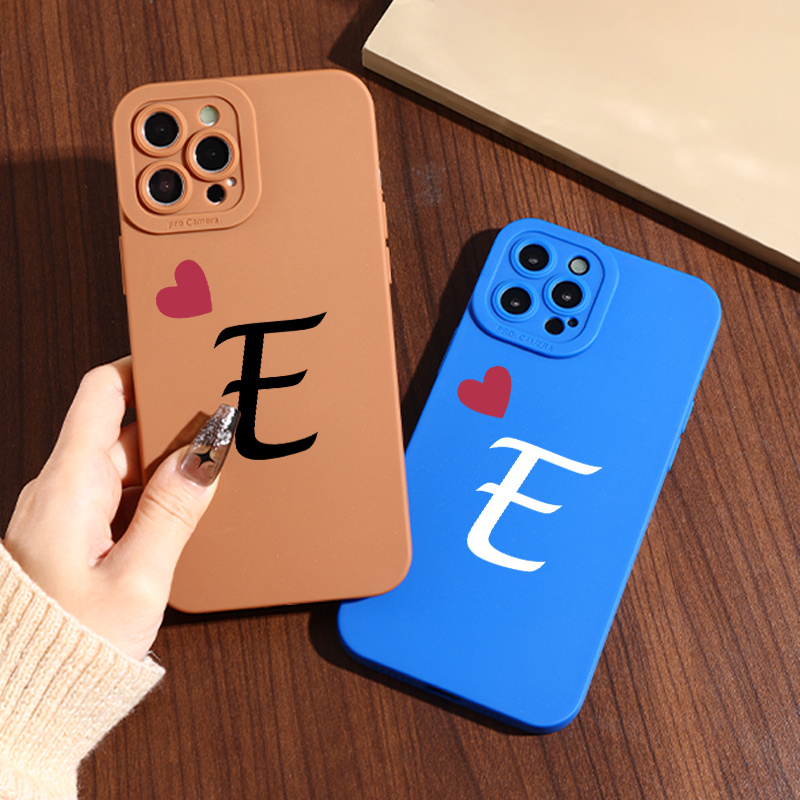 【2pcs Cases】luxury Shockproof Pattern Heart & Letter E Phone Case For ...