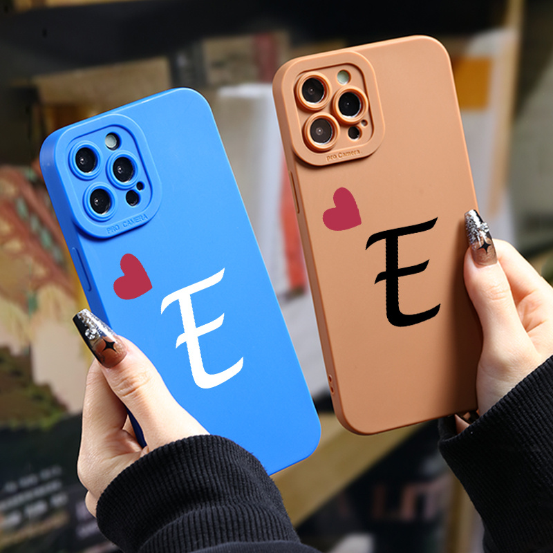 【2pcs Cases】luxury Shockproof Pattern Heart & Letter E Phone Case For ...