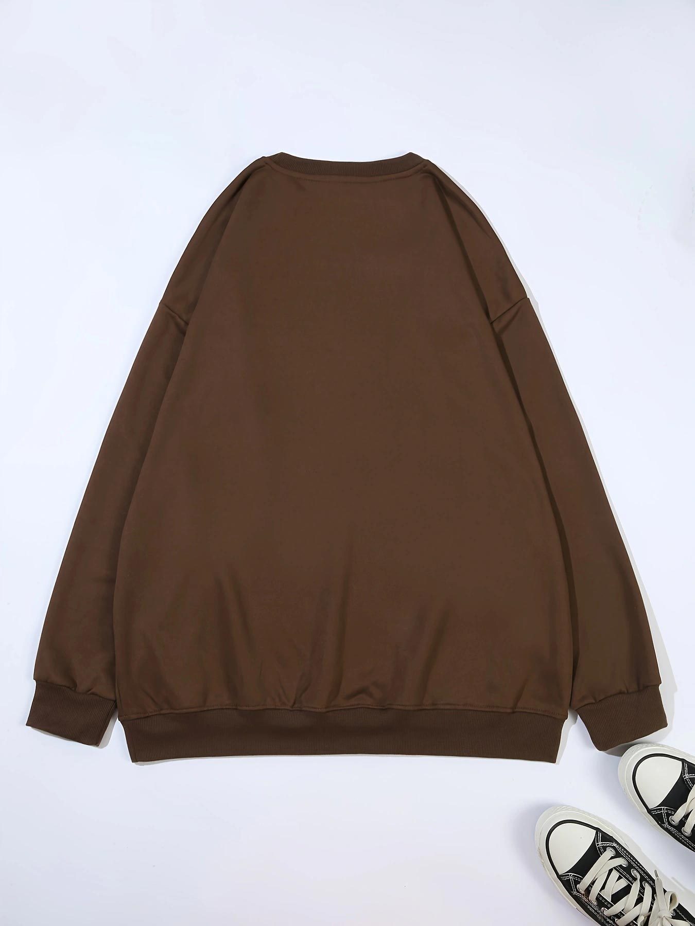 Світшот з візерунком серця довгий рукав комірець круглого Temu Ukraine