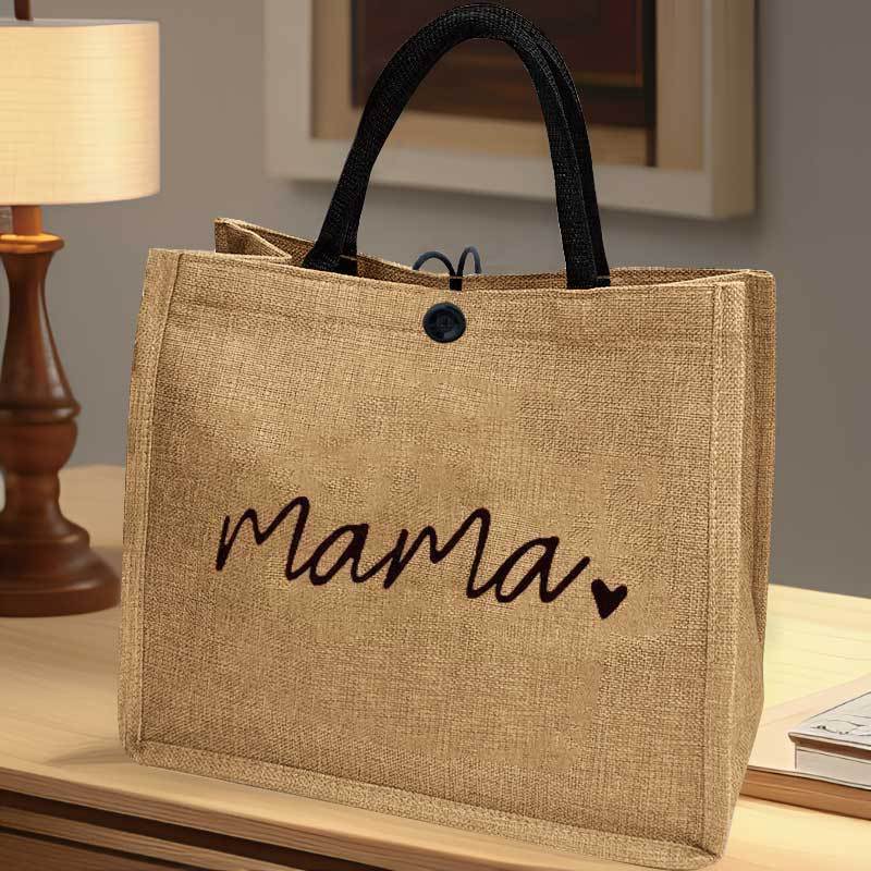 Stór burlappbúnaðarpoki fyrir konur endingargóð öxlpoki - Temu Iceland