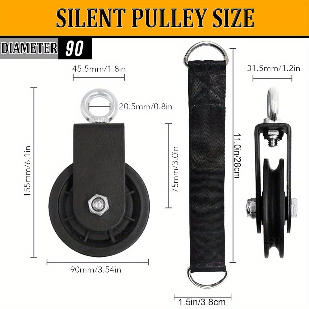 Smooth Silent Cable Pulley System Detachable Rotating - Temu Canada