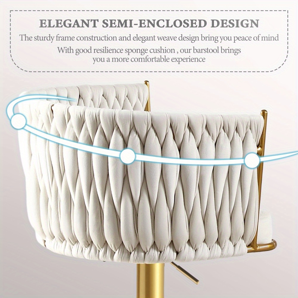 Bar Stools Gold Velvet Bar Stools Counter Height Bar Stools - Temu