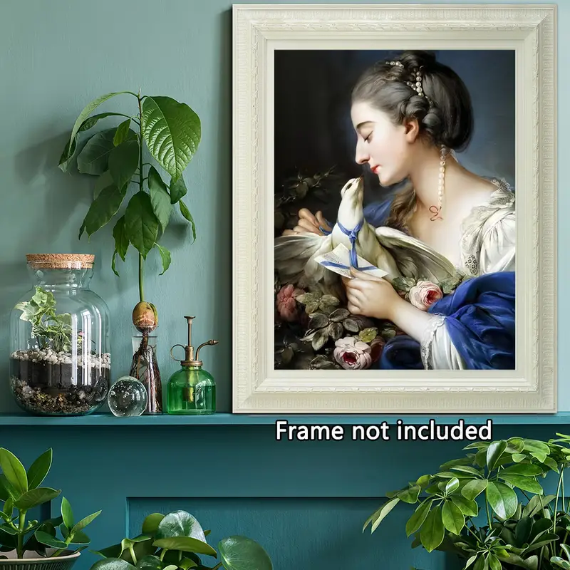 기도하는 소녀 And 비둘기 로맨틱 프레 라펠 캔버스 아트 바로크 미학 장식 빈티지 빅토리아 르네상스 그림 거실 침실