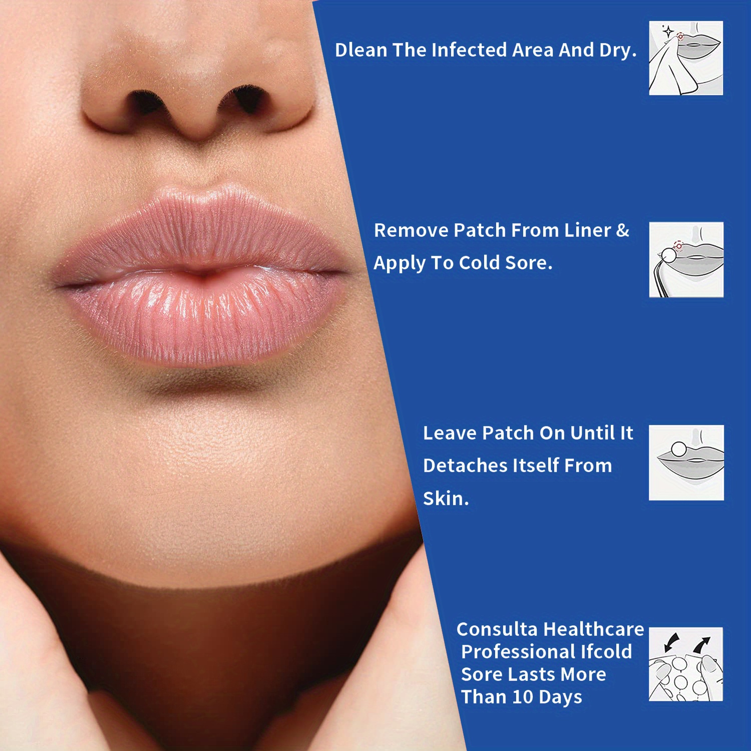 Ibealee Invisible Cold Sore Patch, 72-count, Advanced Healing ...