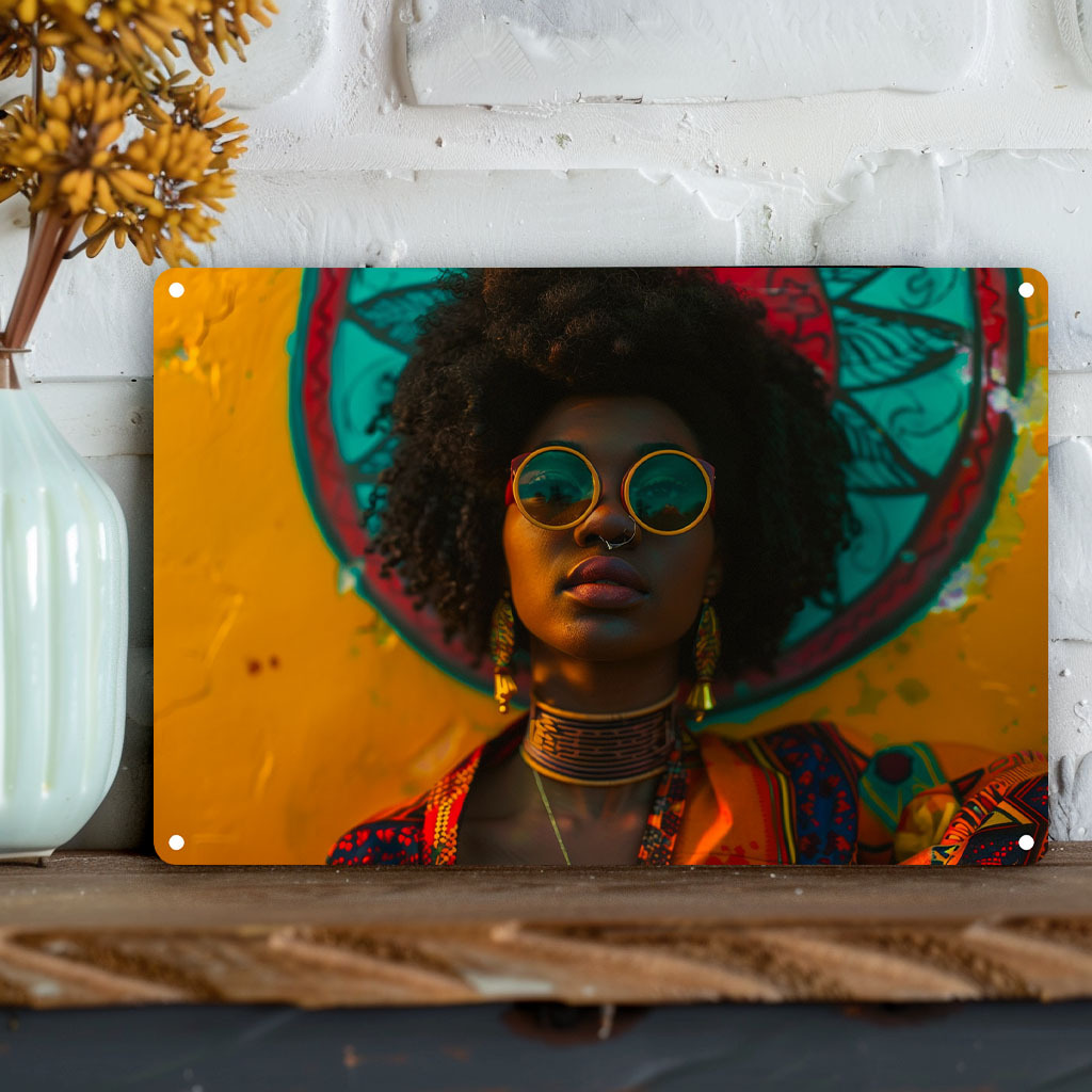 1 Affiche En Aluminium Afrofuturiste Art Mural En Métal - Temu France