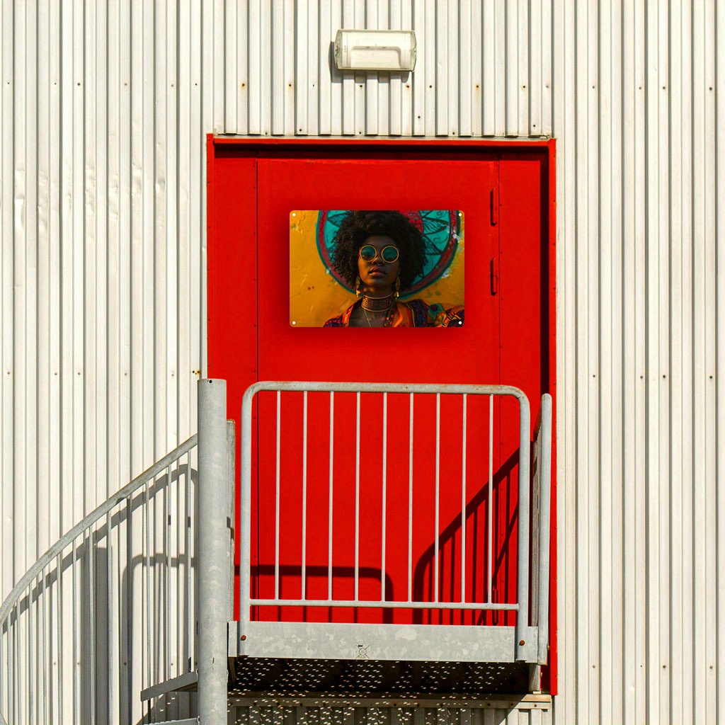 1 Affiche En Aluminium Afrofuturiste Art Mural En Métal - Temu France