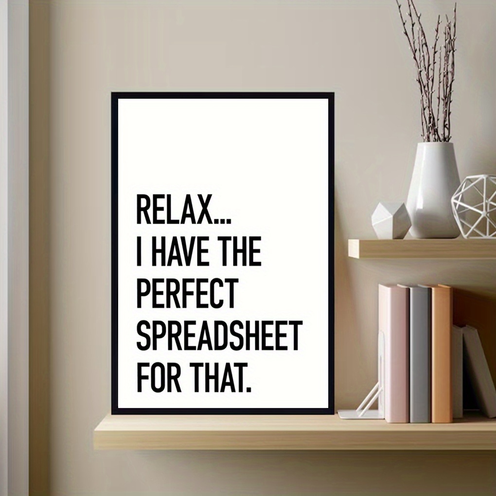Art Deco Style Poster "relax.. Perfect Spreadsheet " - Temu