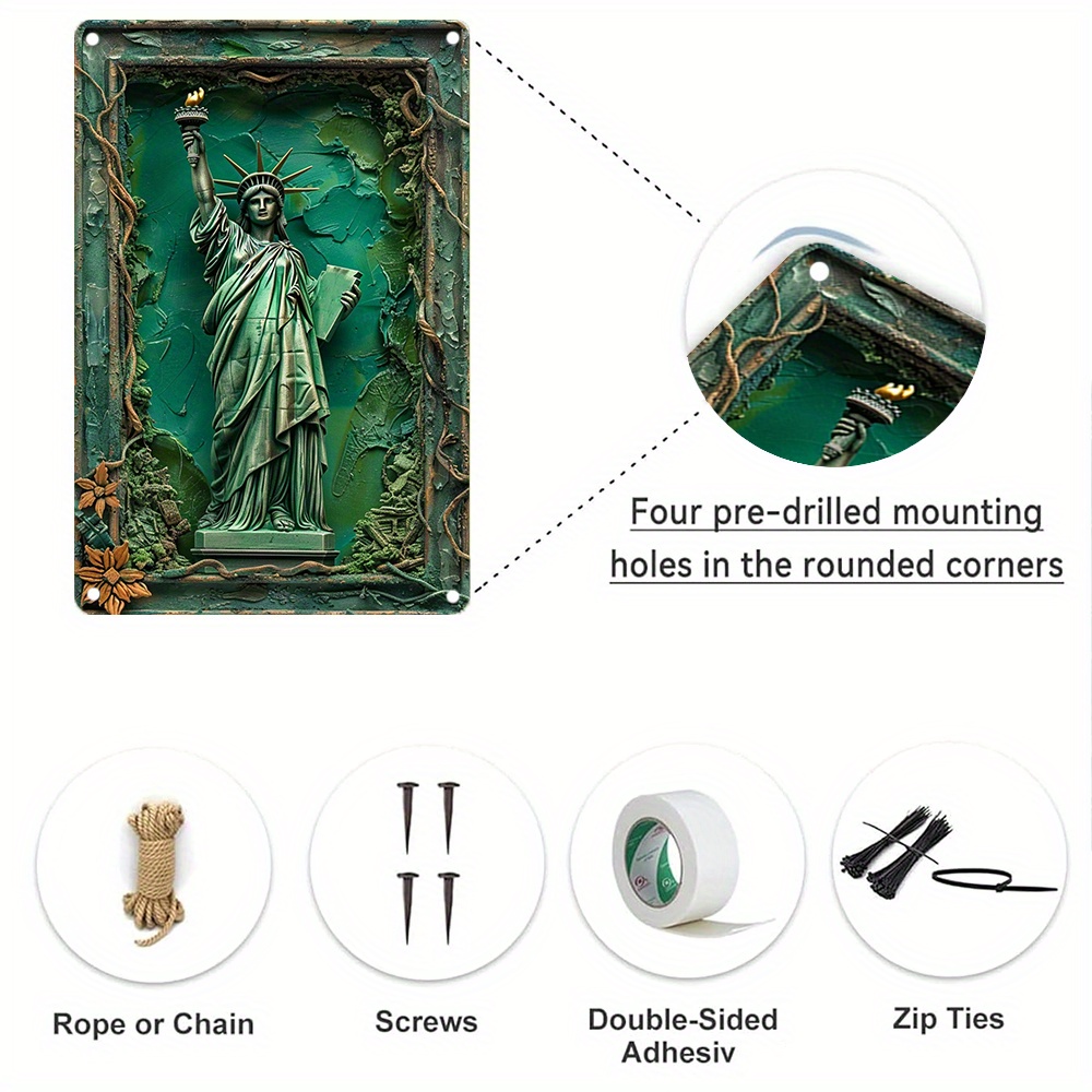 لوحة تين لتمثال الحرية مصنوعة من الألومنيوم بنسبة 100% بمقاس - Temu Oman