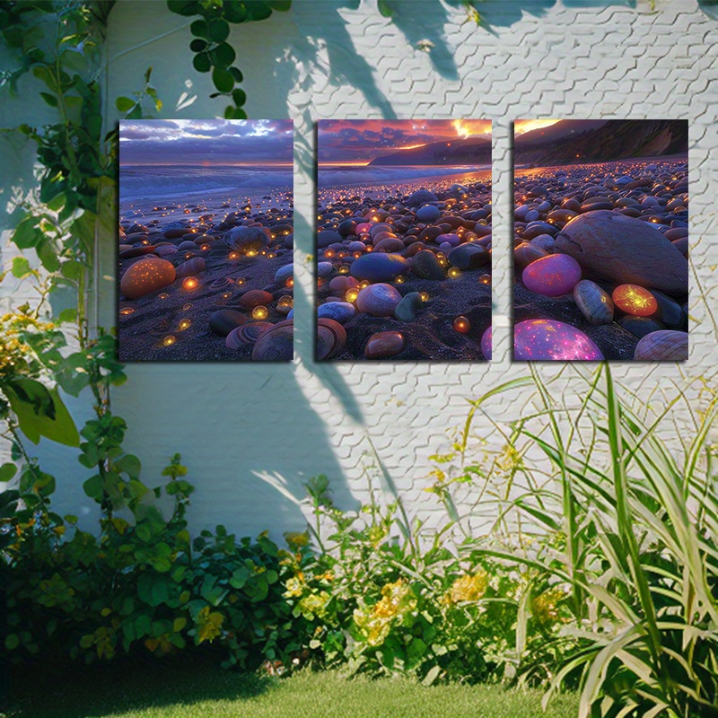 Σετ τέχνης τοίχου με θέα στη θάλασσα του Sunset Beach 3 - Temu Greece