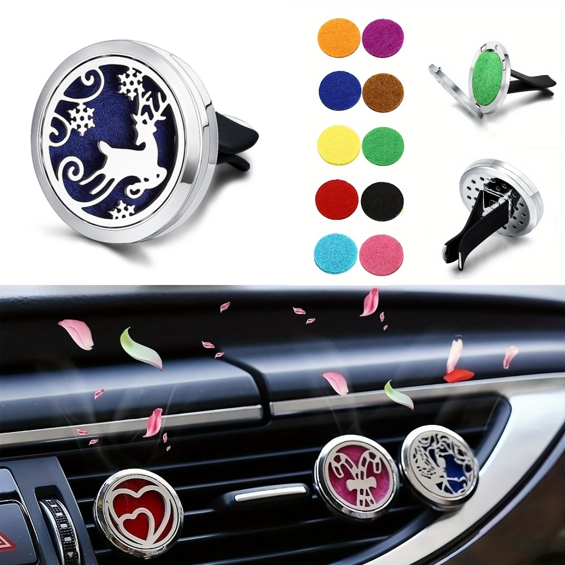 Refillable Car Air Freshener Diffuser Clip: 10 Pads Car - Temu Canada